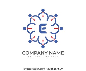 275 Letter e with man business logo design template Images, Stock ...