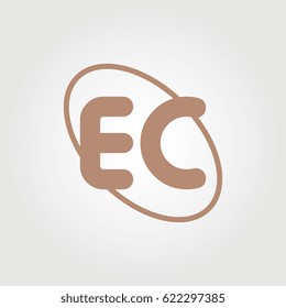 Initial Letter Ec Logo On White Stock Vector (Royalty Free) 622297385 ...