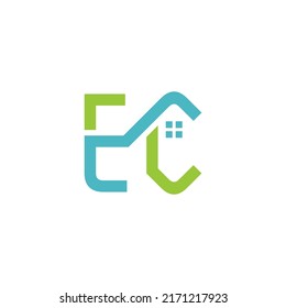 Initial Letter Ec Real Estate Logo Stock Vector (Royalty Free ...