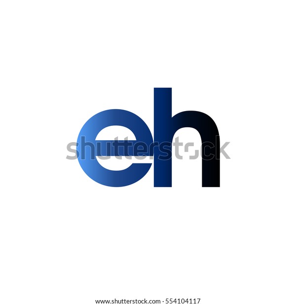 Initial Letter Eh Blue Black Gradation Stock Vector (Royalty Free ...