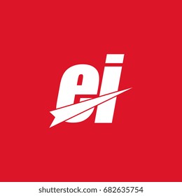 Initial Letter Ei White Logo Red Stock Vector (Royalty Free) 682635754 ...
