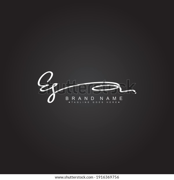 Initial Letter Es Logo Handwritten Signature Stock Vector (Royalty Free ...