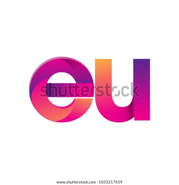 Initial Letter Eu Logo Lowercase Magenta Stock Vector (Royalty Free ...