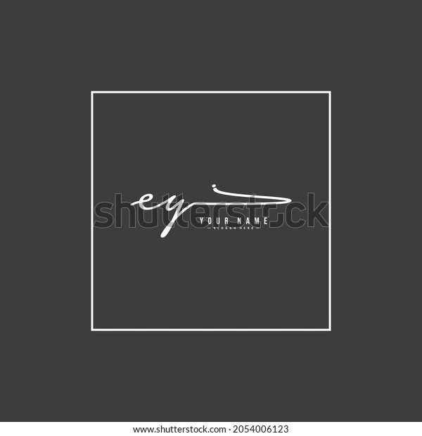 Initial Letter Ey Logo Handwritten Signature Stock Vector (Royalty Free ...