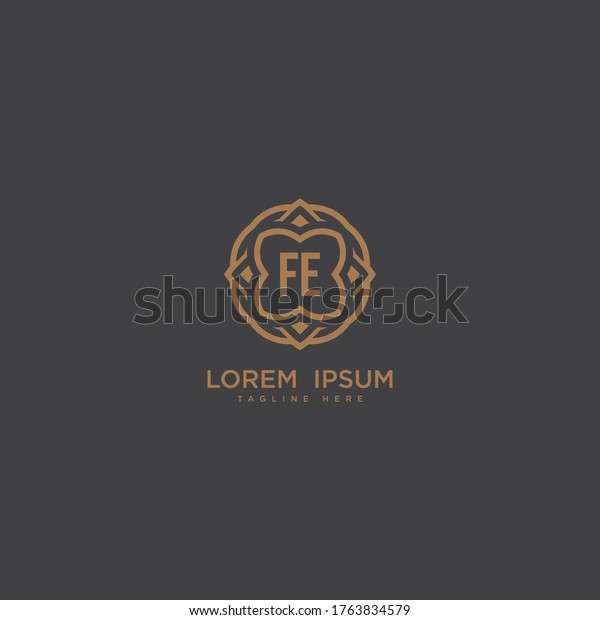 Initial letter FE logo icon design. Luxury jewelry frame gem edge ...