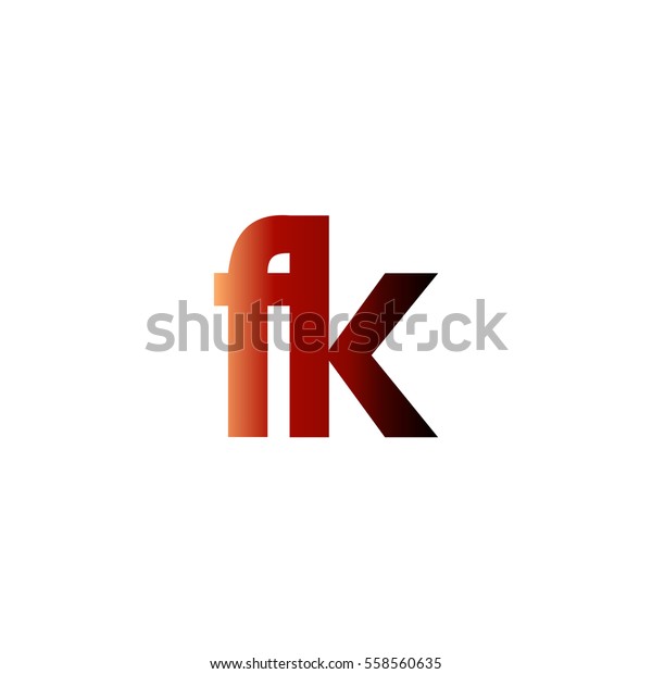 Initial Letter Fk Red Brown Gradation : image vectorielle de stock ...