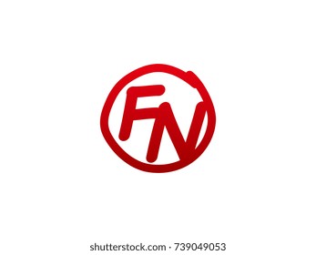Initial Letter Fn Handwritten Logo Stock Vector (Royalty Free ...