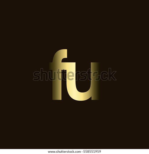 Initial Letter Fu Gold Dark Background Stock Vector (Royalty Free ...