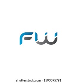 Initial Letter Fw Logo Design Vector Stock Vector (Royalty Free) 1593095791