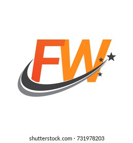 Initial Letter Fw Logotype Company Name Stock Vector (Royalty Free ...