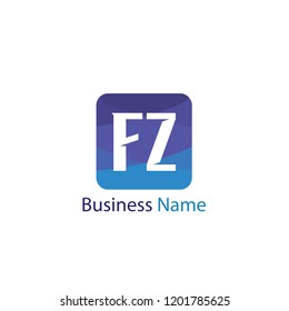 Initial Letter Fz Logo Template Design Stock Vector (Royalty Free ...