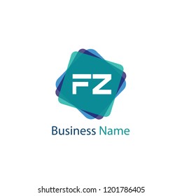 Initial Letter Fz Logo Template Design Stock Vector (Royalty Free ...