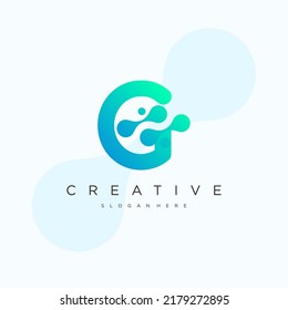Initial Letter G Logo Art Blue Stock Vector (Royalty Free) 2179272895 ...