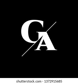 Initial Letter Ga Monogram Sliced Logo Stock Vector (Royalty Free ...