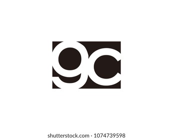 Initial Letter Gc Lowercase Logo Black Stock Vector (Royalty Free ...