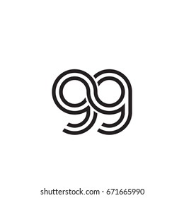 Initial Letter Gg Linked Outline Rounded Stock Vector (Royalty Free ...
