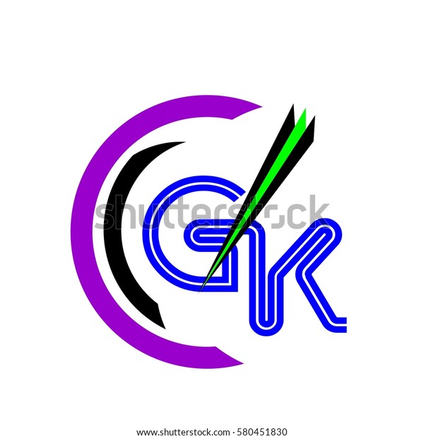 Initial Letter Gk Blue Color Logo Stock Vector (Royalty Free) 580451830