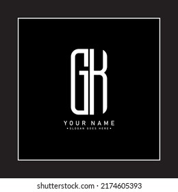 Initial Letter Gk Logo Minimal Alphabet Stock Vector (Royalty Free ...