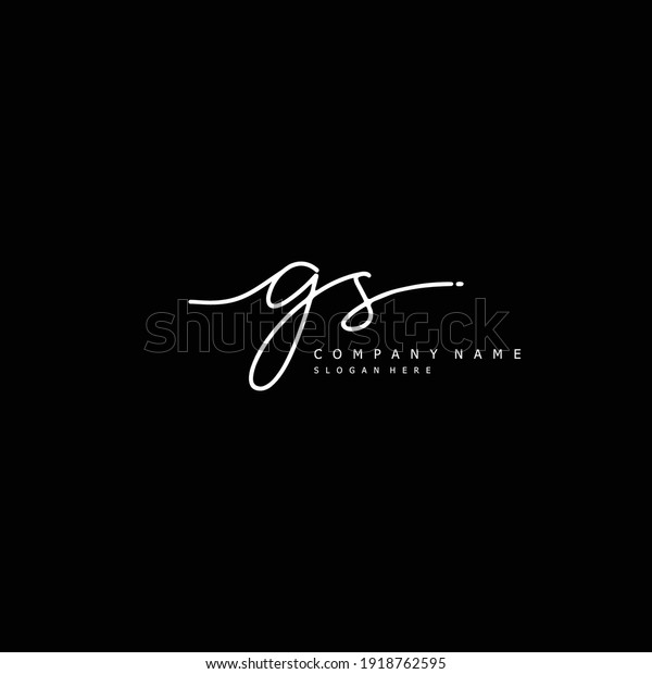 Initial Letter Gs Calligraphy Handwritten Logo Stock Vector (Royalty ...