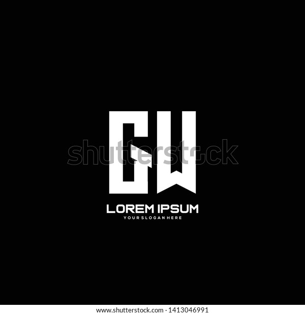 Initial Letter Gw Minimalist Art Logo Stock Vector (Royalty Free ...