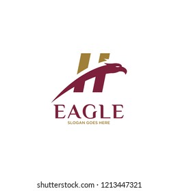 Initial Letter H Eagle Hawk Logo Stock Vector (Royalty Free) 1213447321 ...