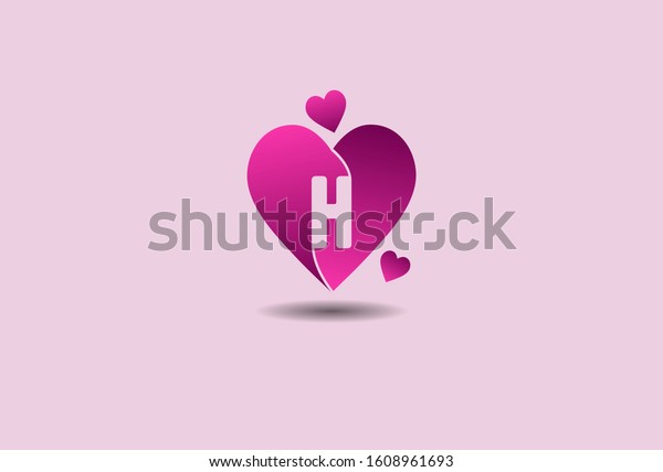 Initial Letter H Heart Logo Design Stock Vector (Royalty Free ...