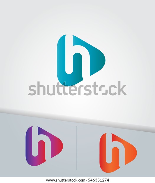Initial Letter H Rounded Triangle Logo Stock Vector (Royalty Free ...
