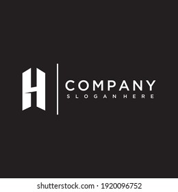 Initial Letter H Silhouette Logo Design Stock Vector (Royalty Free ...