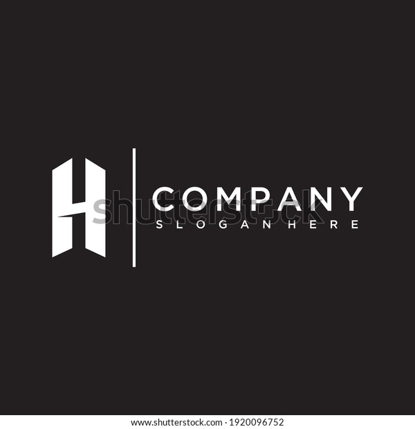 Initial Letter H Silhouette Logo Design Stock Vector (Royalty Free ...