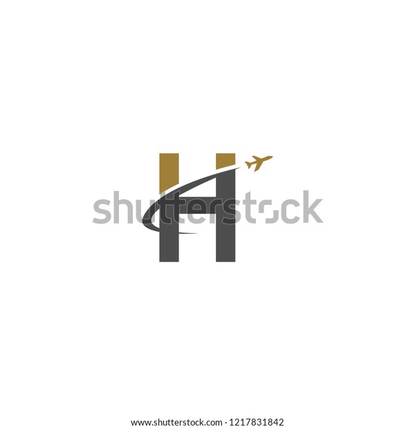 Initial Letter H Transportation Airplane Aircraft Stock Vector (Royalty ...