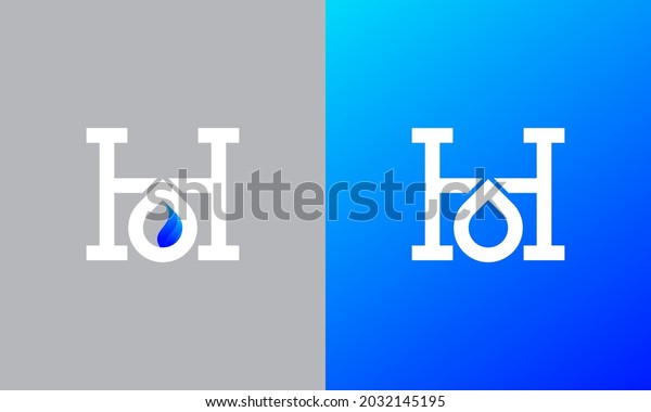 Initial Letter H Water Drop Logo Stock Vector (Royalty Free) 2032145195 ...