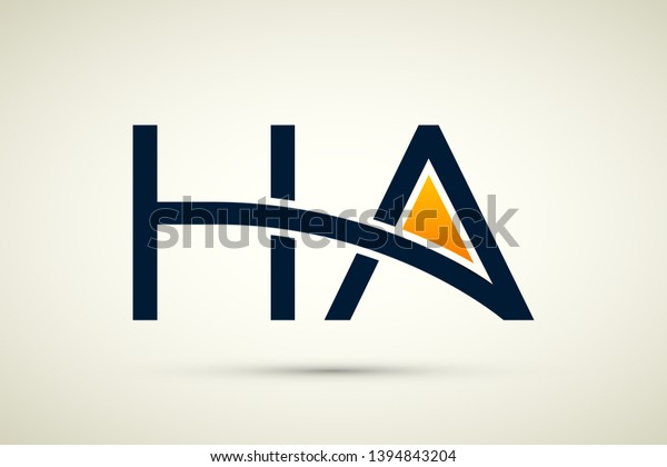 Initial Letter Ha Design Logo Vector Stock Vector (Royalty Free ...