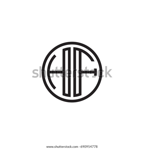 Initial Letter Hf Minimalist Line Art Stock Vector (Royalty Free) 690954778