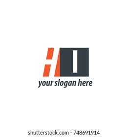 Initial Letter Hi Design Logo Square Stock Vector (Royalty Free ...