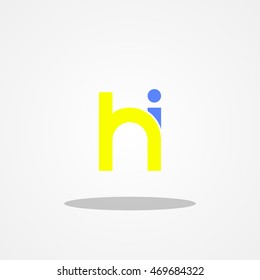 Initial Letter Hi Lowercase Logo Design Stock Vector (Royalty Free ...