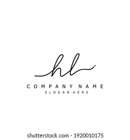 Initial Letter Hl Calligraphy Handwritten Logo Stock Vector (Royalty ...