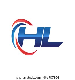 Initial Letter Logo Swoosh Red Blue Stock Vector (Royalty Free) 715984051
