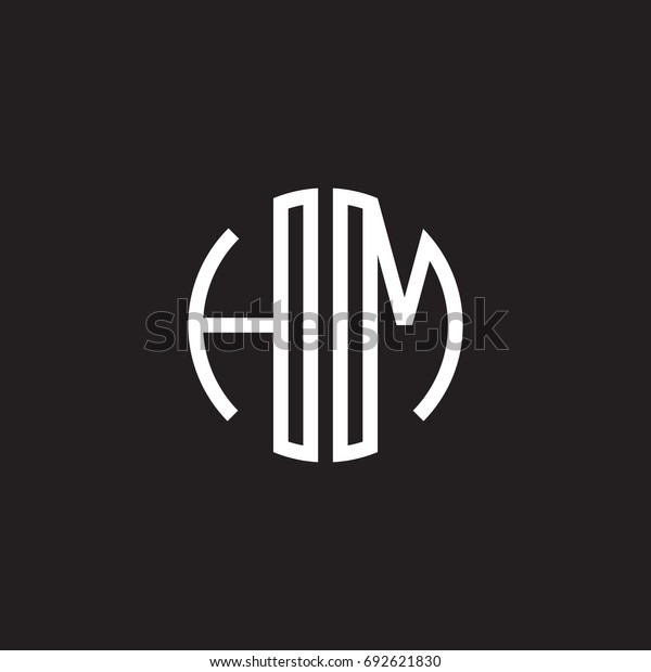 Initial Letter Hm Minimalist Line Art Stok Vektör (Telifsiz) 692621830