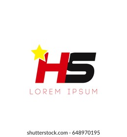 Initial Letter Hs Yellow Star Logo Stock Vector (Royalty Free ...