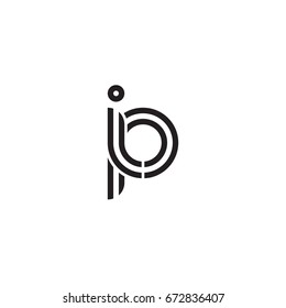 Initial Letter Ip Linked Outline Rounded Stock Vector (Royalty Free ...