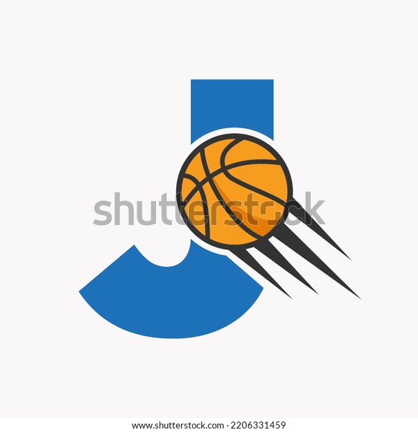 Initial Letter J Basketball Logo Concept Stock Vector (Royalty Free ...