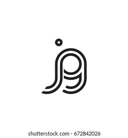 Initial Lowercase Letter Jg Linked Outline: เวกเตอร์สต็อก (ปลอดค่า ...