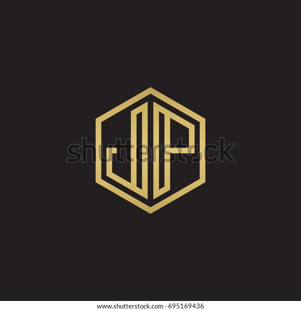 Initial Letter Jp Minimalist Line Art Stock Vector (Royalty Free ...