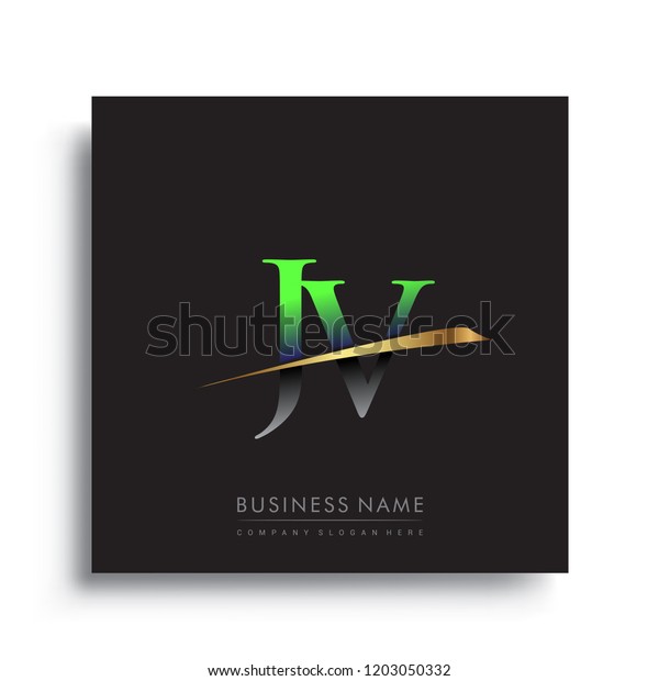 Initial Letter Jv Logotype Company Name Stock Vector (Royalty Free ...