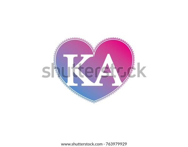Initial Letter Ka Heart Symbol Logo Stock Vector (Royalty Free) 763979929