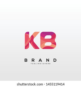 Initial Letter Kb Logo Colorful Background Stock Vector (Royalty Free ...