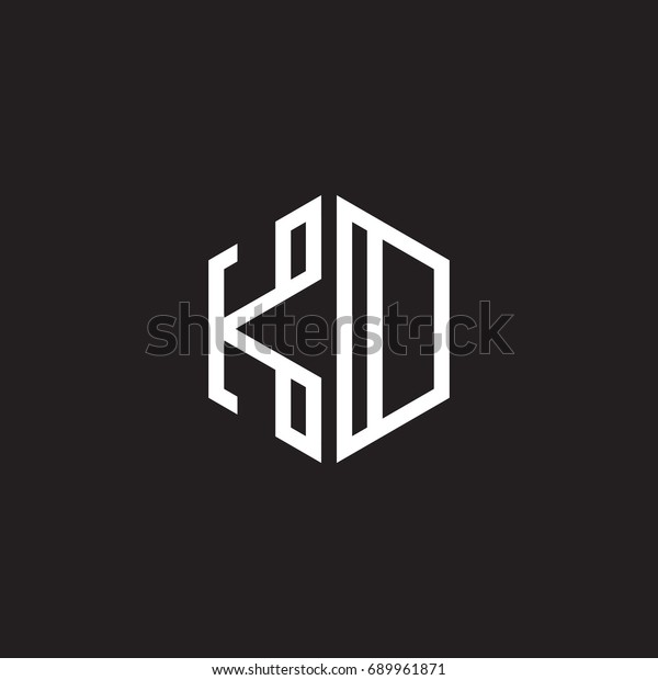 Initial Letter Kd Ko Minimalist Line: vector de stock (libre de ...