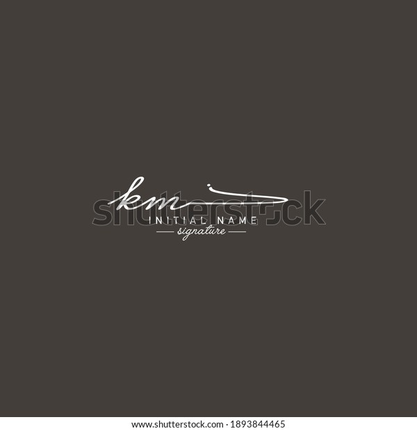 Initial Letter Km Logo Handwritten Signature Stock Vector (Royalty Free ...