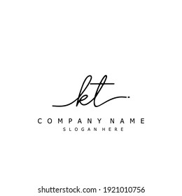 Initial Letter Kt Calligraphy Handwritten Logo Stock Vector (Royalty ...