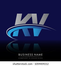 Initial Letter Kv Logotype Company Name Stock Vector (Royalty Free ...